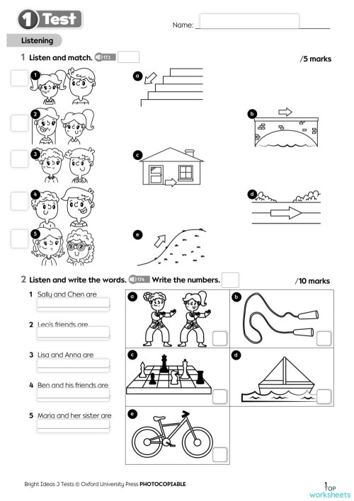 Bright Ideas 3 Unit 1 Test. Interactive worksheet | TopWorksheets