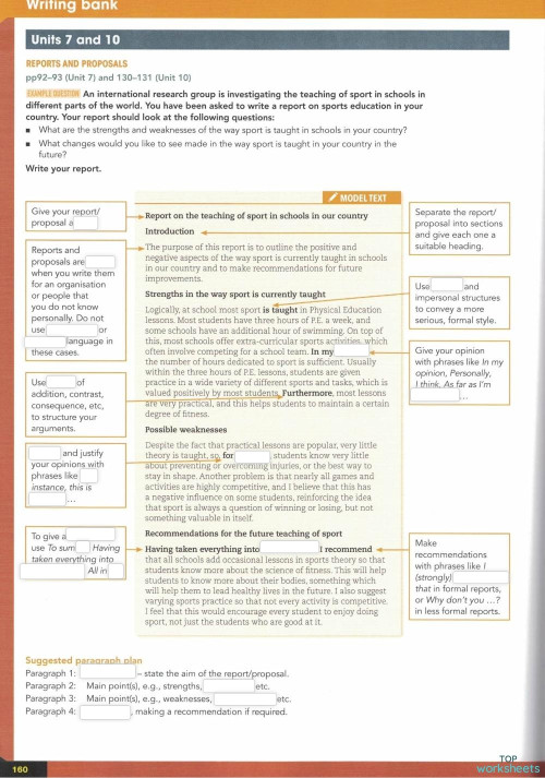Writing Reports. Interactive worksheet | TopWorksheets