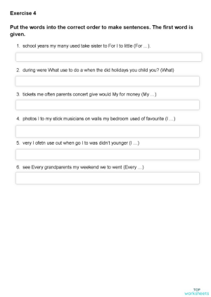 Exercise 4. Interactive worksheet | TopWorksheets