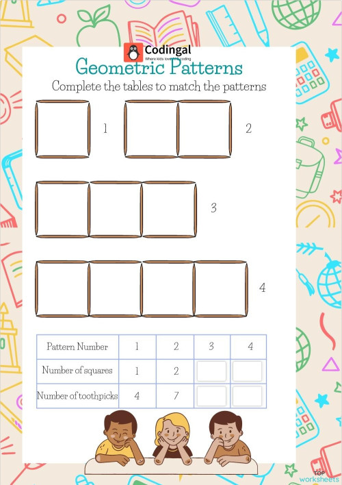 M_G03M28L61_WC01_Extend_geometric_patterns_1. Interactive worksheet | TopWorksheets
