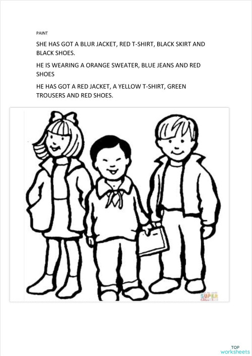 PAINT - CLOTHES. Ficha interactiva | TopWorksheets