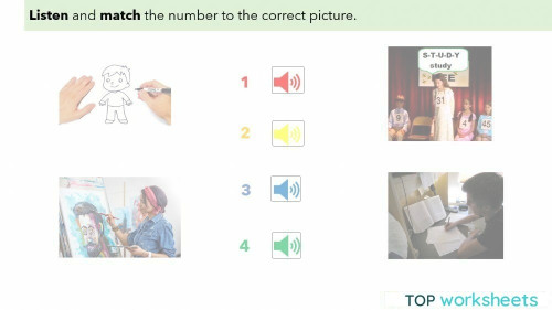 L9 - A22 - Verbs, Listening. Interactive worksheet | TopWorksheets