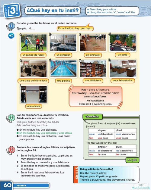 Mi insti 60. Ficha interactiva | TopWorksheets