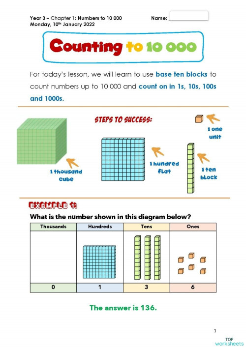Year 3 Week 2 a. Interactive worksheet | TopWorksheets