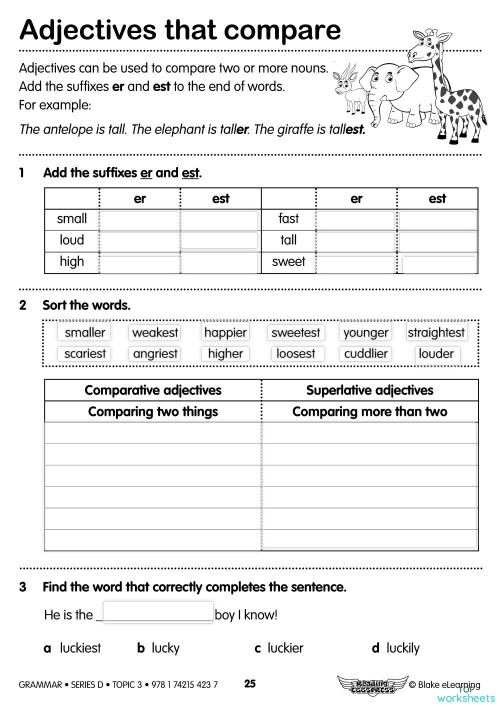 Adjectives that compare. Interactive worksheet | TopWorksheets
