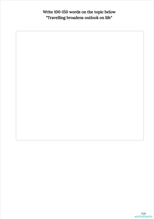 Writing Travelling. Interactive worksheet | TopWorksheets