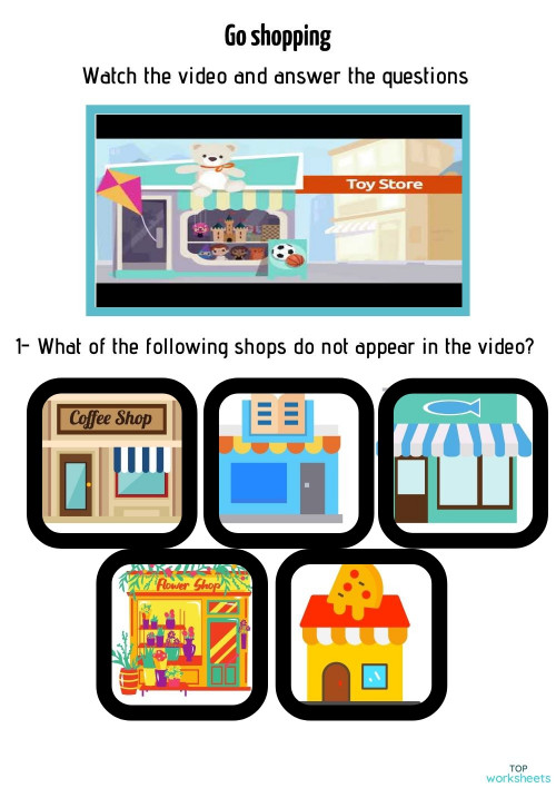Go shopping. Interactive worksheet | TopWorksheets
