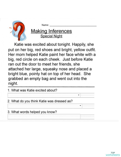 Inference Worksheet. Interactive worksheet | TopWorksheets