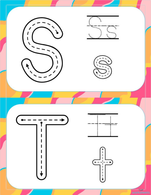 Alphabet Tracing Cards Ii-Rr. Interactive worksheet | TopWorksheets