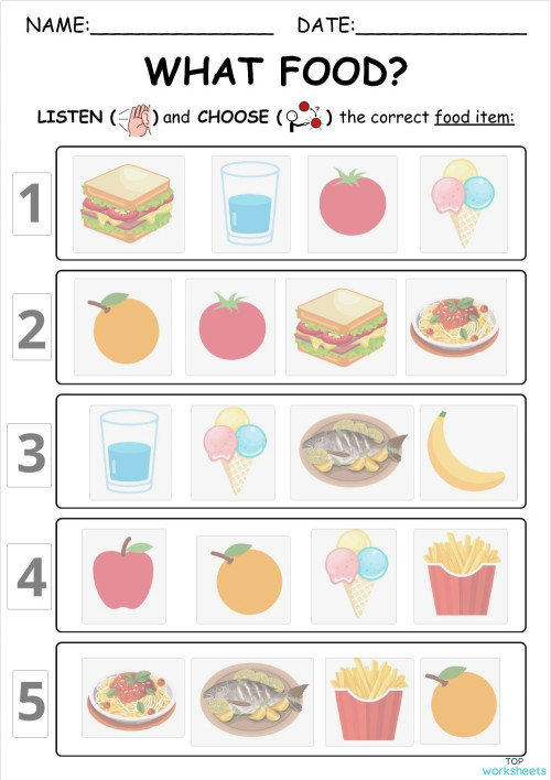 What food?. Interactive worksheet | TopWorksheets