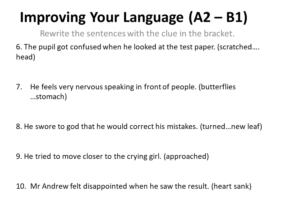Improving Language A2- B1. Interactive worksheet | TopWorksheets
