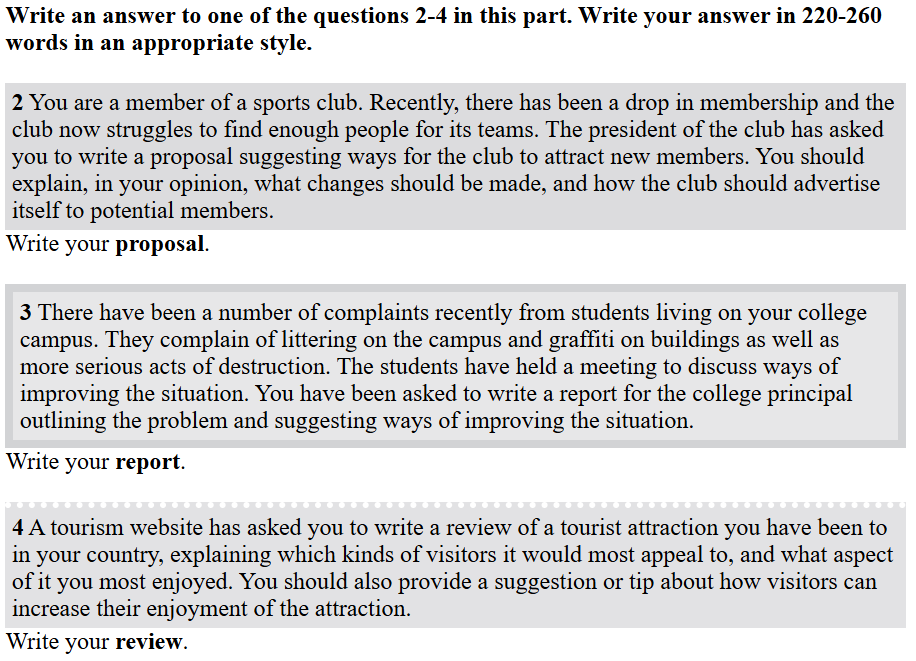 Test 4 CAE Practice Tests PAPER 2 - WRITING PART 1 /PART 2. Interactive ...