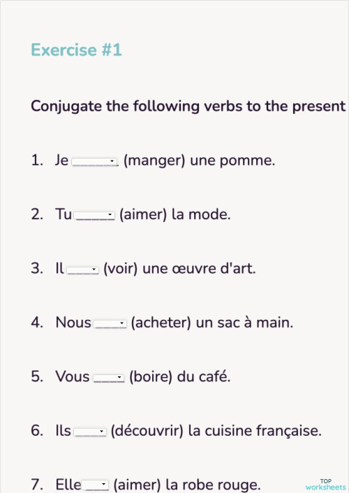 les verbes pronominaux. Fiche interactive | TopWorksheets