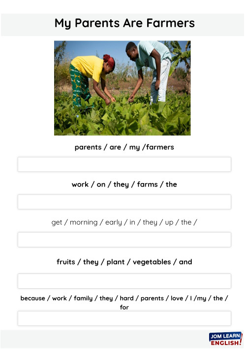 Get Smart 3 - Unit 2 - Writing Task - My Parents Are Farmers ...