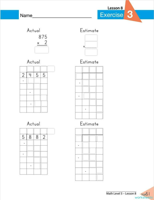 Lesson 8: Exercise 3 Pg 51-52. Interactive worksheet | TopWorksheets