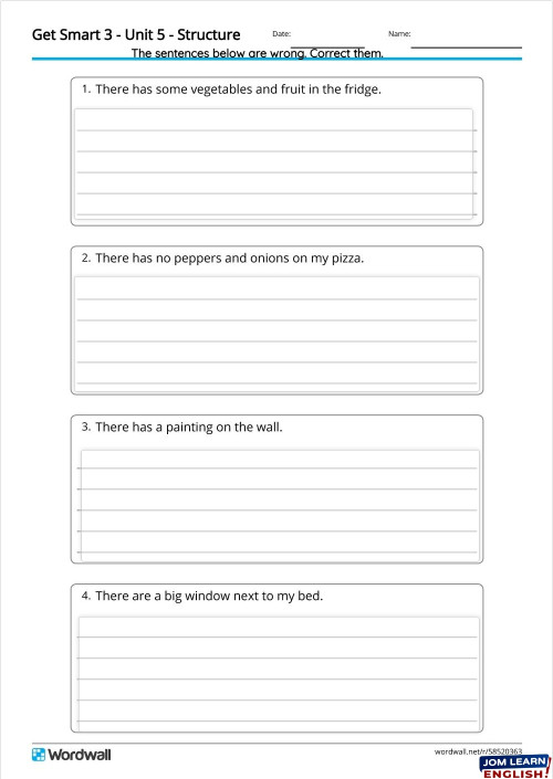 Get Smart 3 - Unit 5 Structure. Interactive worksheet | TopWorksheets