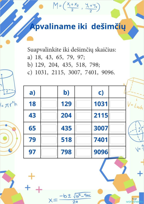 Natūraliųjų skaičių palyginimas. Interactive worksheet | TopWorksheets