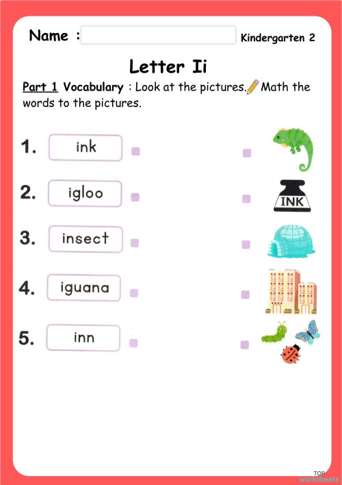 K2_Letter Ii. Interactive worksheet | TopWorksheets