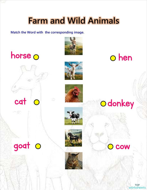 Farm & Wild Animals. Interactive worksheet | TopWorksheets