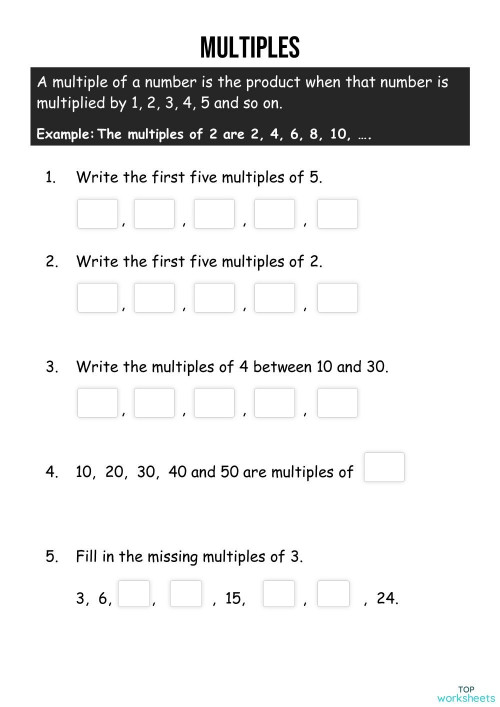 Multiples Of 2 3 4 5 And 10 Interactive Worksheet TopWorksheets Multiples Of 2 3 4 5 And 10 Interactive Worksheet TopWorksheets