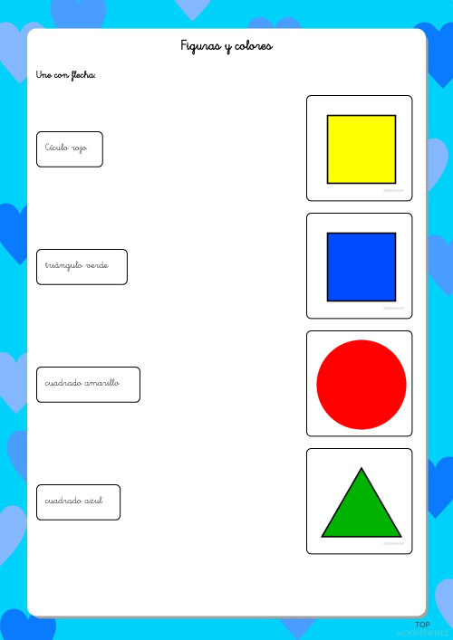 Figuras y colores. Ficha interactiva | TopWorksheets