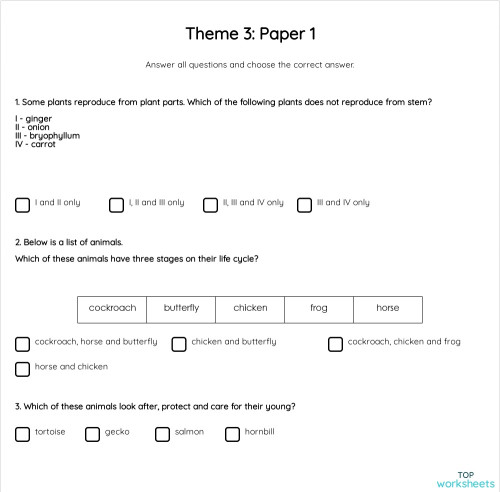 Science: interactive worksheets and online exercises | TopWorksheets