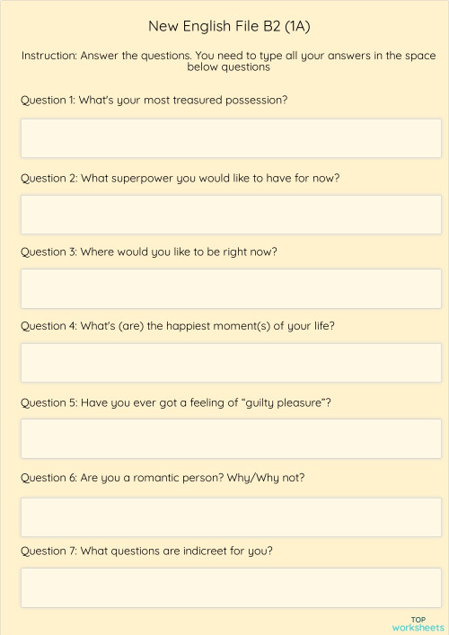 New English File (1A). Interactive worksheet | TopWorksheets