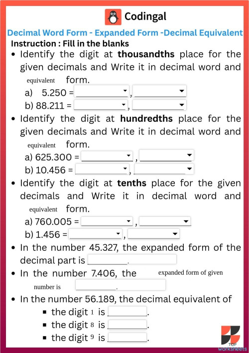 M_G04M09L30_WA02_Writing Decimals in Different Forms. Interactive ...