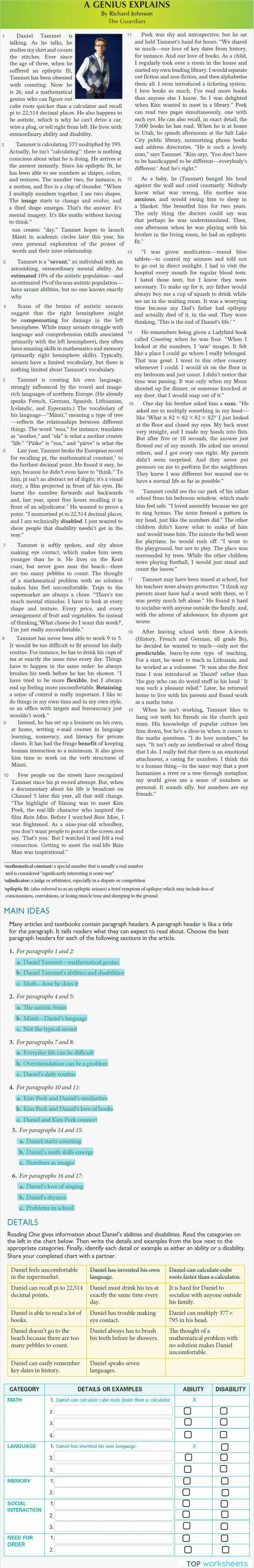 Reading details page 10. Interactive worksheet | TopWorksheets