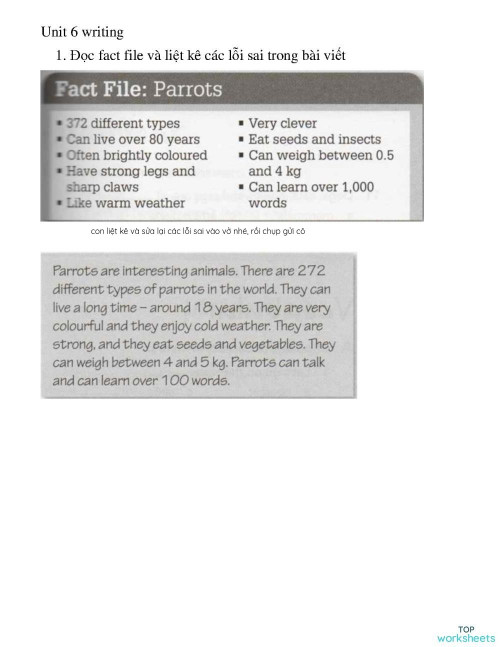 u6 writing. Interactive worksheet | TopWorksheets