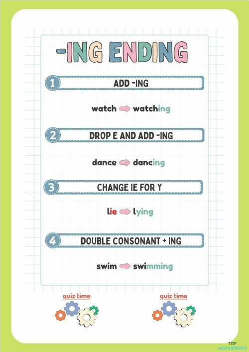 -ing ending. Interactive worksheet | TopWorksheets