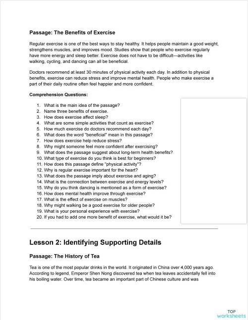 Reading comprehension B1. Interactive worksheet | TopWorksheets