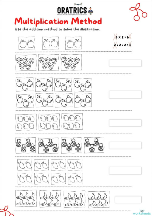 Multiplication Method. Interactive worksheet | TopWorksheets