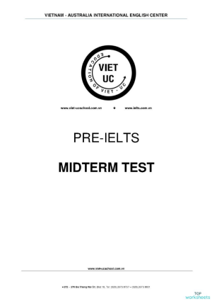 MIDTERM- PRE IELTS. Interactive worksheet | TopWorksheets