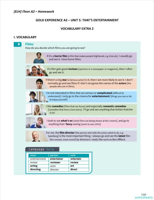 Housework, make or do?A2. Interactive worksheet | TopWorksheets