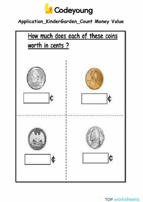 Money-Value. Interactive worksheet | TopWorksheets
