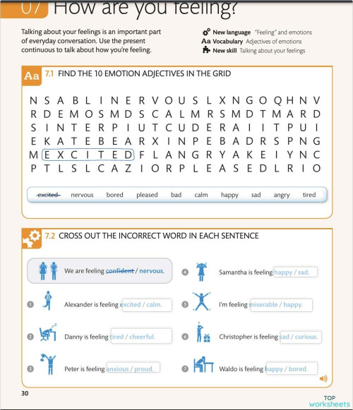 feelings vocabulary 3. Interactive worksheet | TopWorksheets