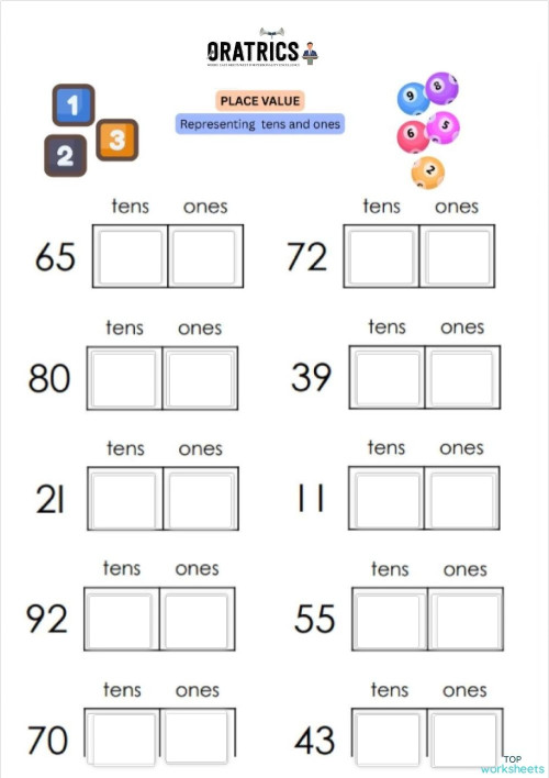 PLace Value representation. Interactive worksheet | TopWorksheets