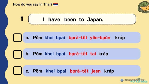Interactive worksheets and online exercises in Thailand | TopWorksheets