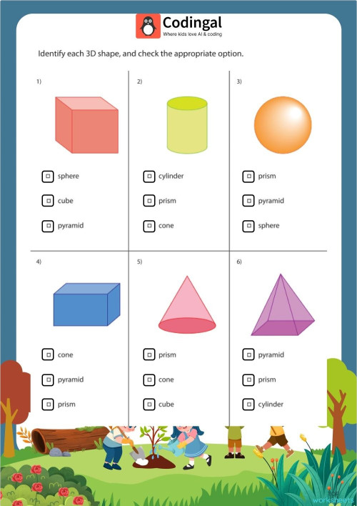M_G03M25L55_WA01_Identifying_3D_Shapes_3. Interactive worksheet | TopWorksheets