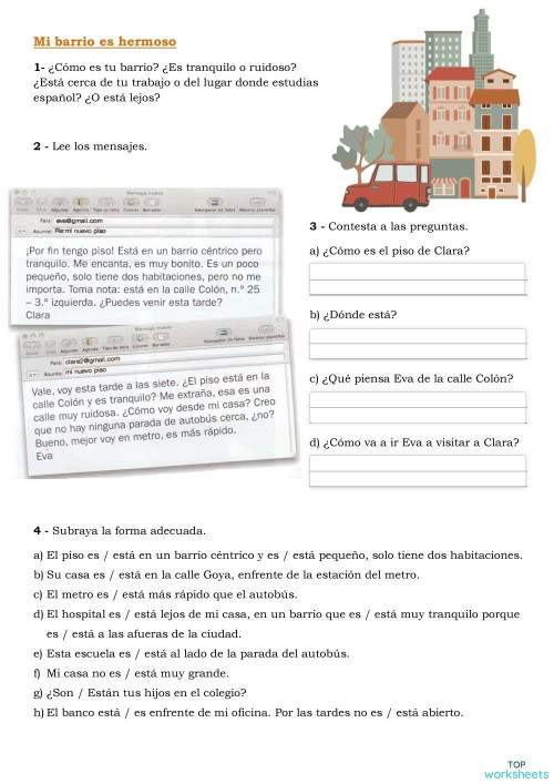 Mi barrio.. Ficha interactiva | TopWorksheets