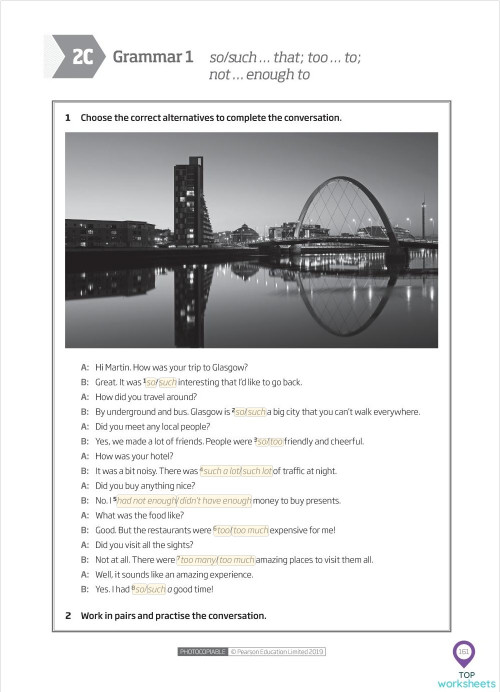 Roadmap B1 - 2C Grammar 1. Interactive worksheet | TopWorksheets