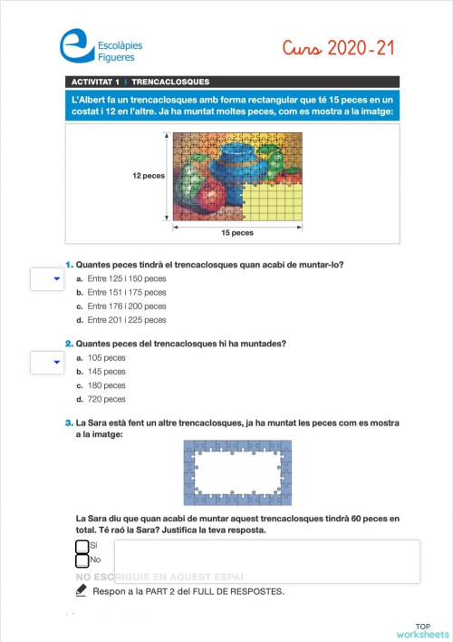 CCBB3 Mates6 C2021. Fitxa interactiva | TopWorksheets