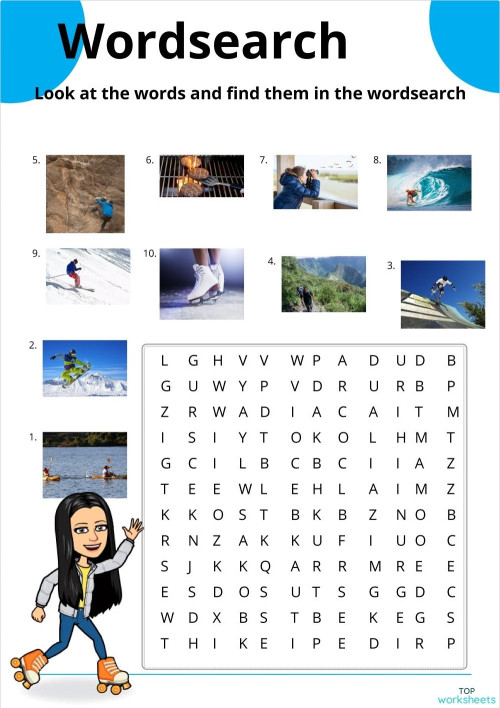 WORDSEARCH: SPORTS. Interactive worksheet | TopWorksheets