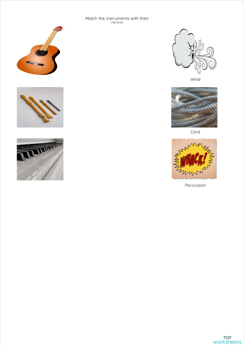match the instrument with ther group. Ficha interactiva | TopWorksheets