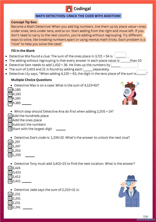 M_G03M05L09_WA02_Use_place_value_for_addition_Part_1_4. Interactive worksheet | TopWorksheets