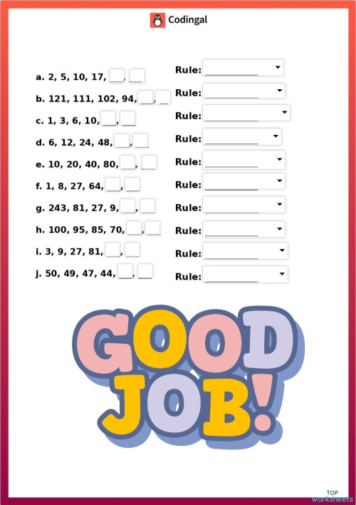 M_G04M19L62_WE02_Understanding_Pattern_Rules_6. Interactive worksheet | TopWorksheets