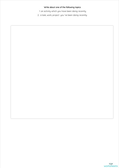 Writing (present perfect simple/present perfect continious ...