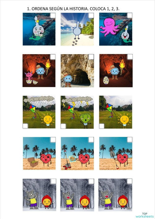 ORDENA LAS HISTORIAS. Ficha interactiva | TopWorksheets