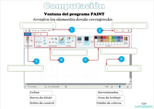 VENTANA DE PAINT. Ficha interactiva | TopWorksheets